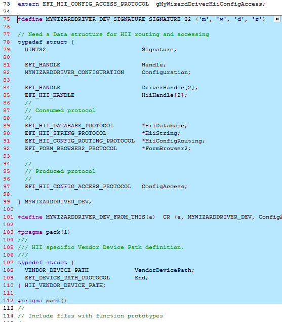 b. Edit Driver for adding HII · UEFI_Driver_HII_Linux_Lab_Guide